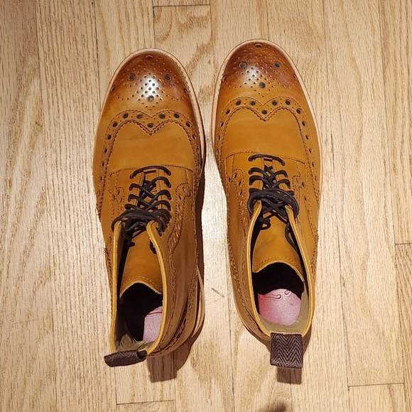 Grenson | Shoes | Grenson Fred V Brogue Boot Tan Calf | Poshmark